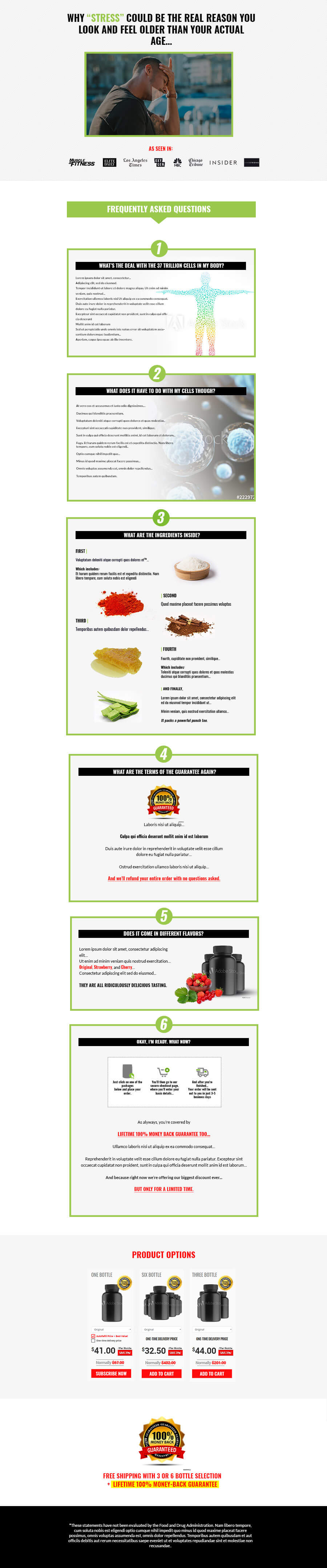 Nutra Landing Page Portfolio - Elegant Authority