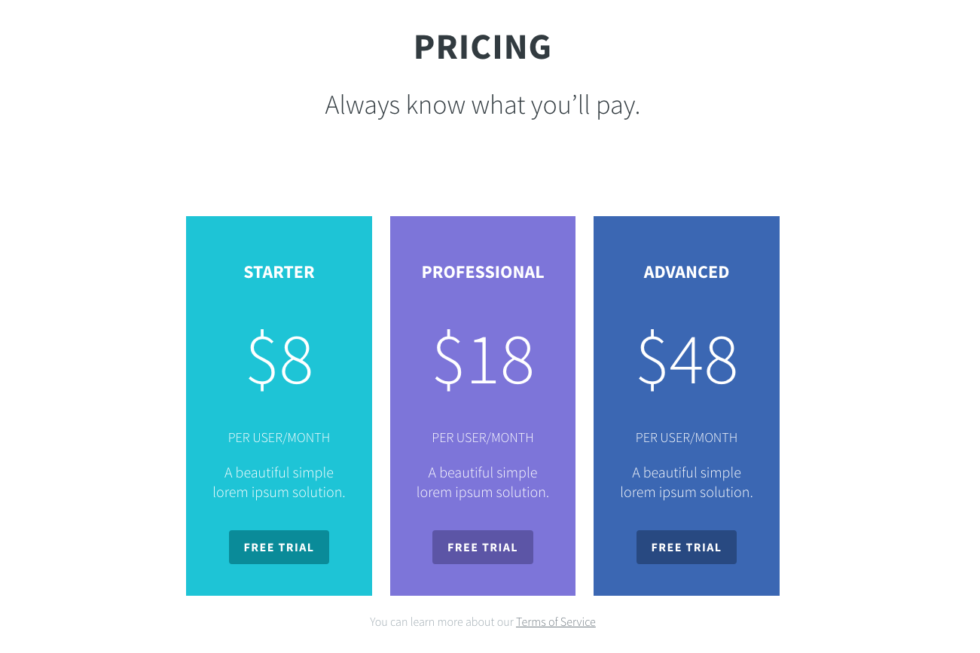 Free Divi Downloads: Creative DIVI Pricing Table Layouts