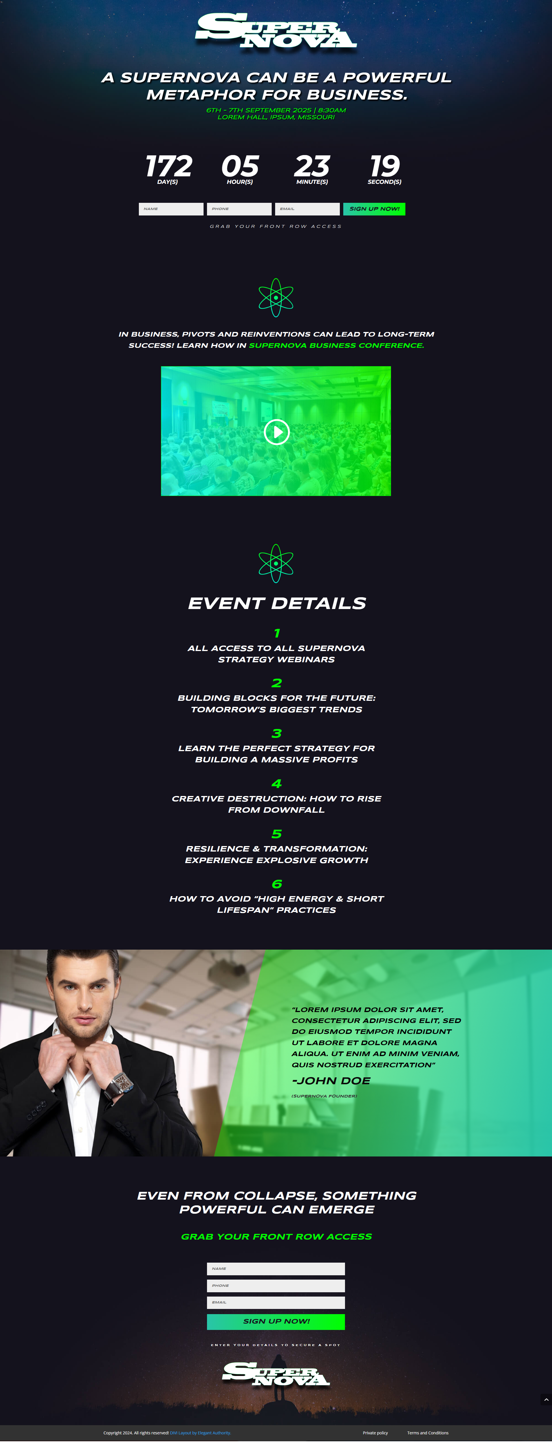 Supernova DIVI Theme Layout Template – Elegant Authority